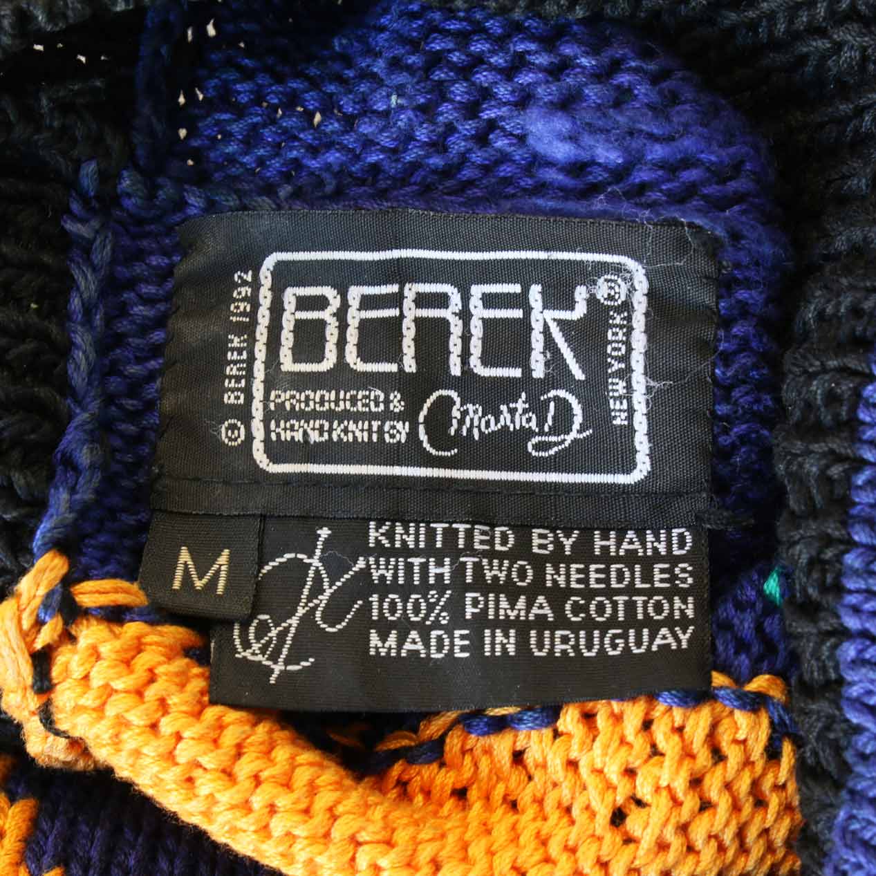 POST JUNK / 90’s BEREK “VINCENT VAN GOGH” Hand Knit Cotton Sweater [M]