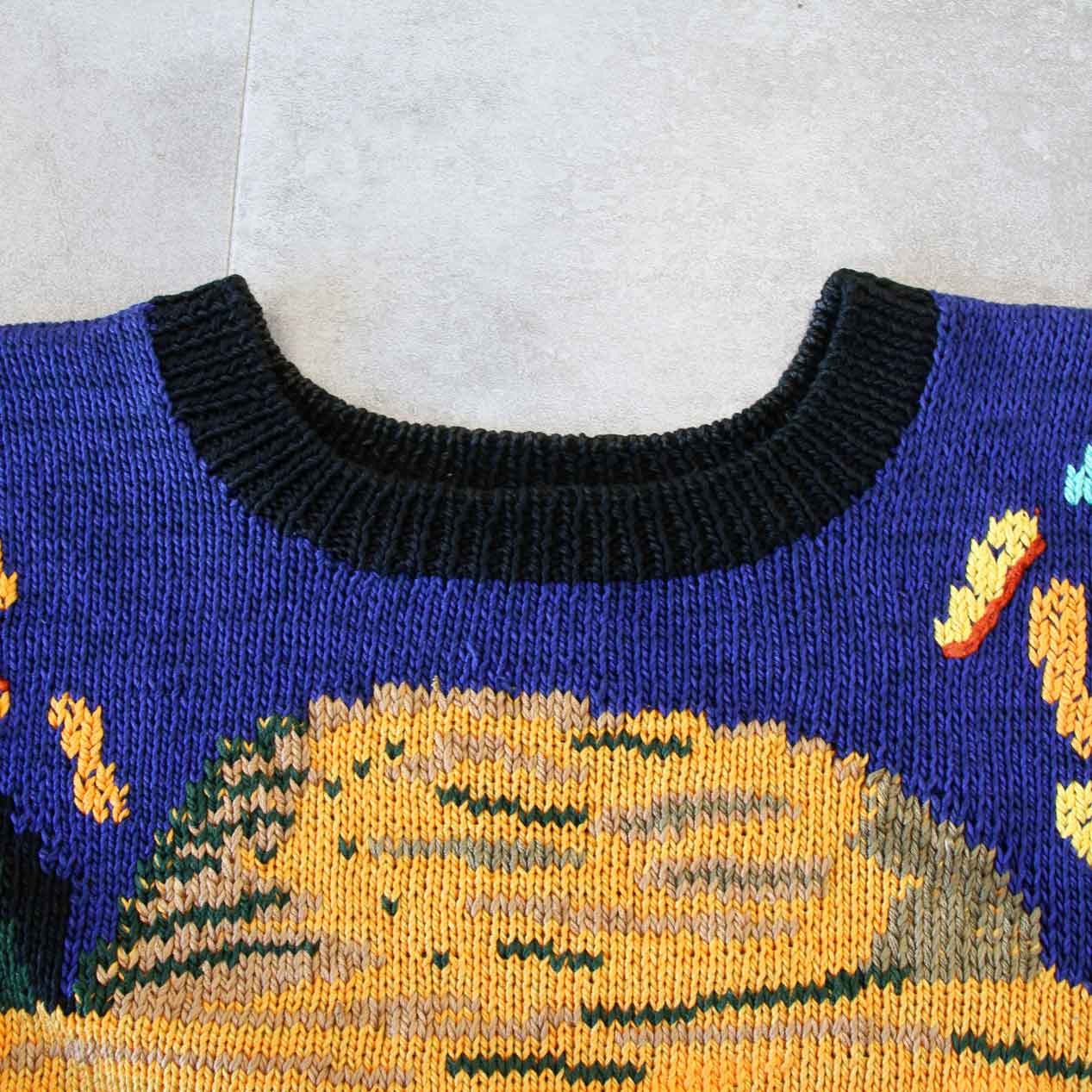 POST JUNK / 90’s BEREK “VINCENT VAN GOGH” Hand Knit Cotton Sweater [M]