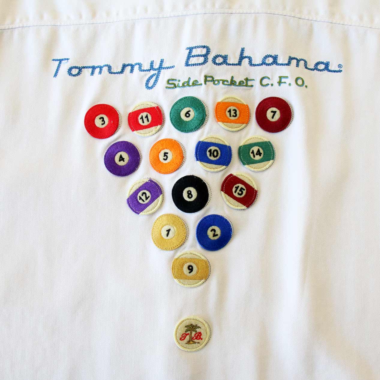 POST JUNK / 00’s TOMMY BAHAMA Billiards Patched Silk S/S Shirt [XXL]